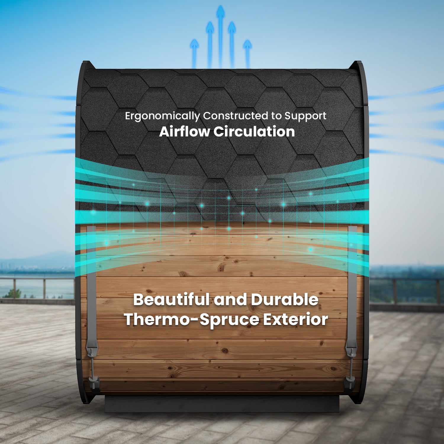 SaunaLife 4-Person Cube-Series Outdoor Home Sauna Kit CL5G - Nordica Sauna